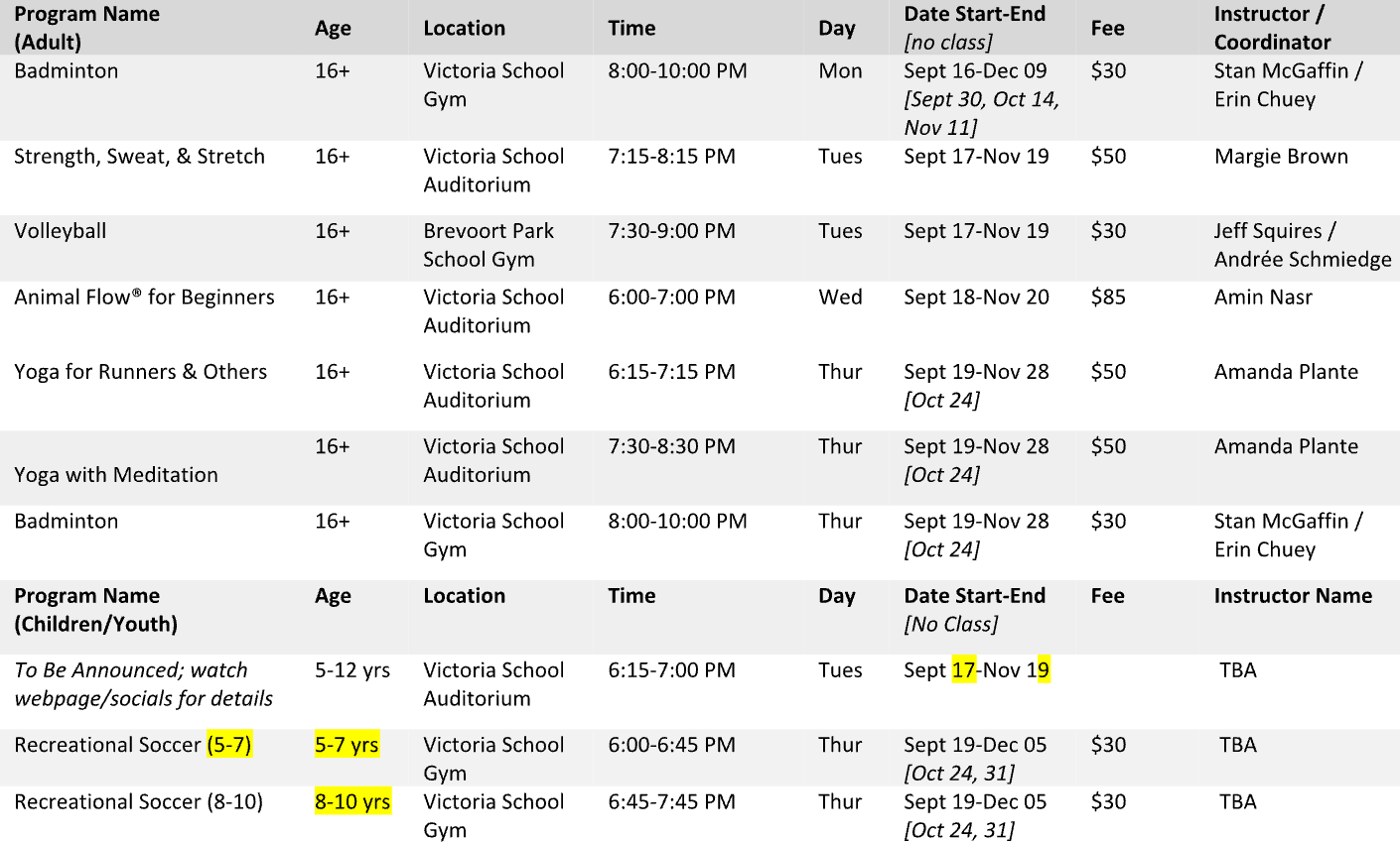 Nutana Programs – Nutana Community Association