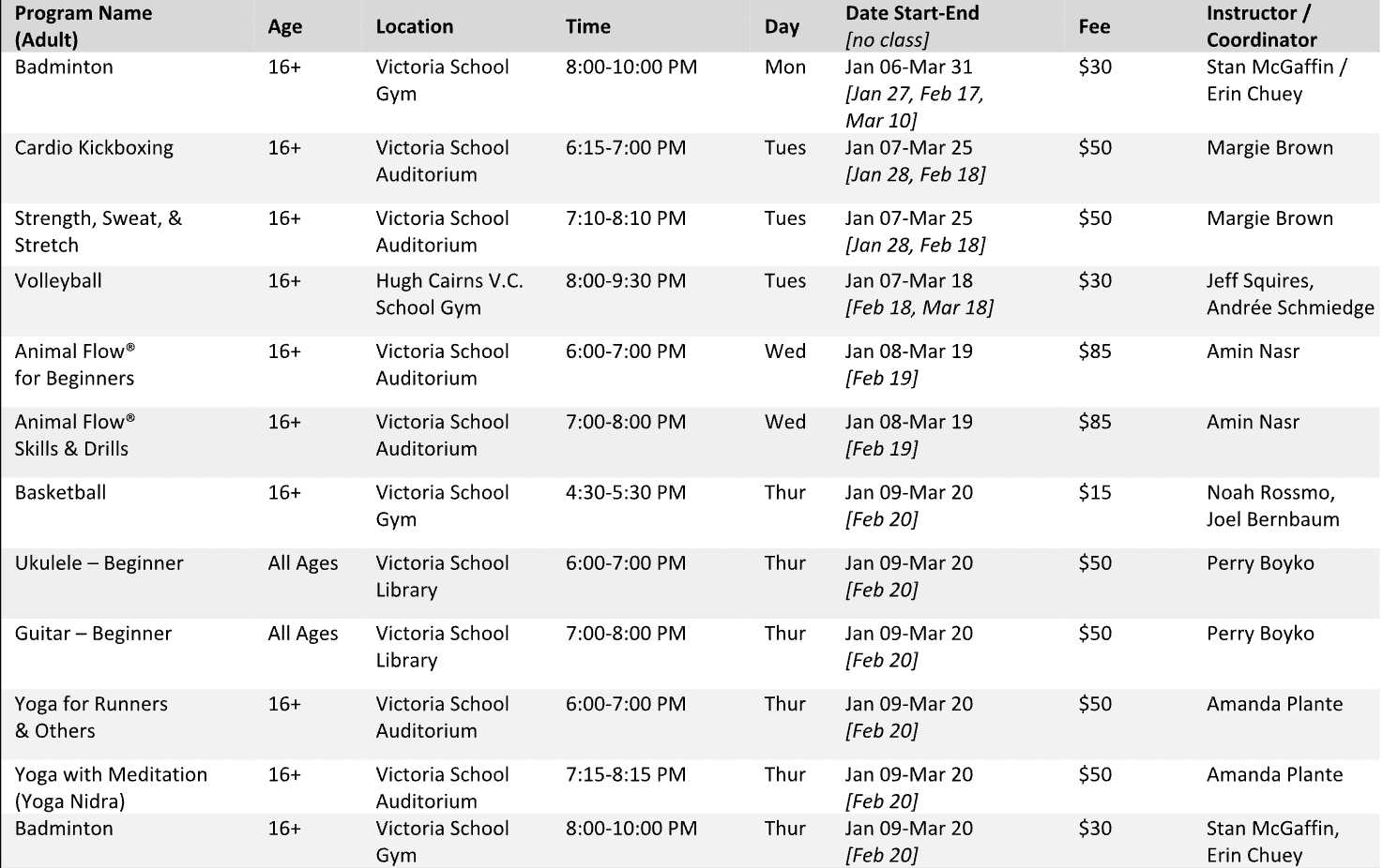 Nutana Programs – Nutana Community Association
